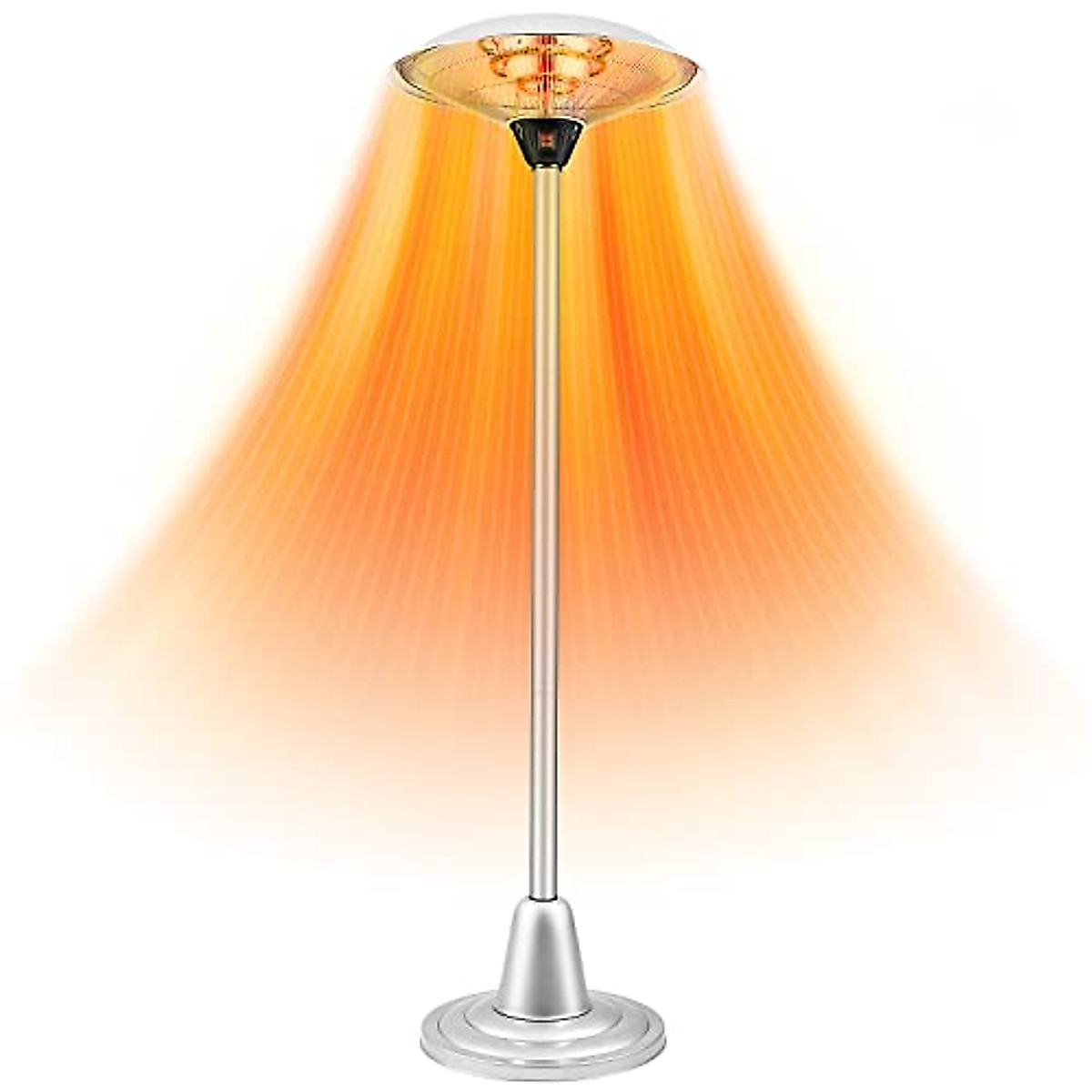 Kismile Patio Heater, 2 Heating Mode 750W/1500W & IP34 Waterproof, Tip-over Protection Freestanding, Electric Infrared Heater for Outdoor/Indoor Use, Ideal for Garage/Garden/Home, Outdoor Heater