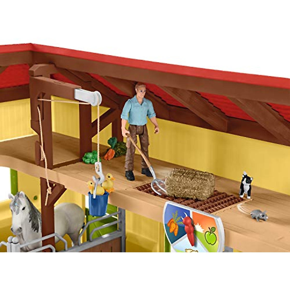 Schleich Farm World, 30-Piece Playset, Farm Toys and Farm Animals for Kids Ages 3-8, Horse Stable 10.5 x 49 x 34.5 cm