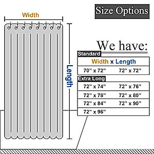 N&Y HOME Ultimate Waterproof Fabric Shower Curtain or Liner, Machine Washable, Breathable Fabric TPU Lining Bath Tub Shower Liner, White, 72x72 inch