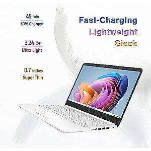 HP Stream 14" HD Thin and Light Laptop, Intel Celeron N4120, 16GB RAM, 64GB eMMC Storage, Long Battery Life, HD Webcam, HDMI, White, Office 365 1-Year, Windows 11 S, 128GB Cuertns MicroSD