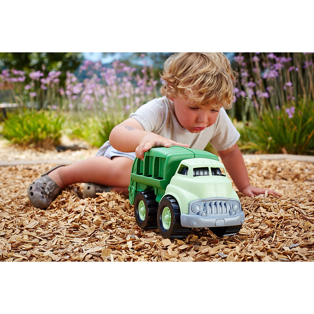 Green Toys Recycling Truck, Green FFP - Pretend Play, Motor Skills, Kids Toy Vehicle. No BPA, phthalates, PVC. Dishwasher Safe, Recycled Plastic, Made in USA.