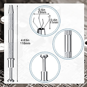 ANCIRS 3 Pack Stainless Steel 4-Claw Pick up Tool for Small Parts Pickup, 4 Prongs Grabber for Tiny Objects in Home, Office - IC Chip, Electronic Components, Nails Clamping- Gold & Silver & Blue