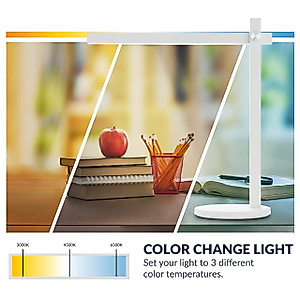 Newhouse Lighting NHDK-AD-WH Adonis Minimalist Modern LED Desk Lamp with Fast Wireless Charger for iPhone, Samsung & Qi-Enabled Phones, 3 Brightness Levels & 3 Color Modes, White