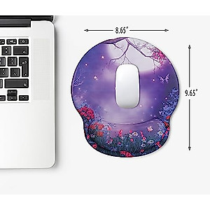 Round Ergonomic Mouse Pad with Wrist Support Rest,Purple