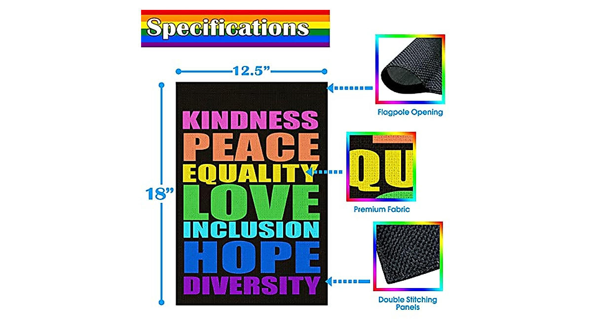 OUXIOAZ Pride Flag Garden Flag - Show Support for Kindness and Diversity