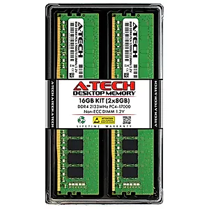 A-Tech 16GB (2x8GB) DDR4 2133 MHz UDIMM PC4-17000 (PC4-2133P) CL15 DIMM Non-ECC Desktop RAM Memory Modules