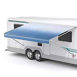 RV Awning Fabric Replacement Waterproof Vinyl Shade Screen for Awnings Camping Universal Fit Fabric Sun Shade UV Sun Blocker Canopy RV Awning Shade Shelter Fabric - 17' (Fabric 16'2")