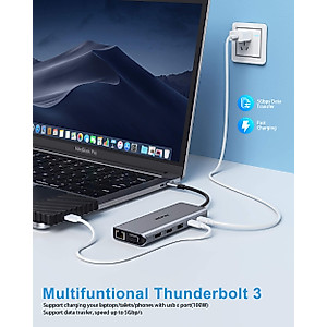 14 in 1 USB-C Docking Station - Dual Monitor Laptop Dock with 2 HDMI, VGA, 5 USB, SD/TF for Dell/Surface/HP/Lenovo Laptops