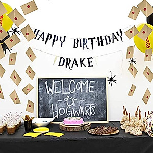 MoonVila 50 Pack Blank Envelopes for Invitation Cards, Postcards, Greeting Cards, Vintage Designs with Wax Seal Stickers for HP Wizard Halloween Theme, 4.3'' x 5.9''