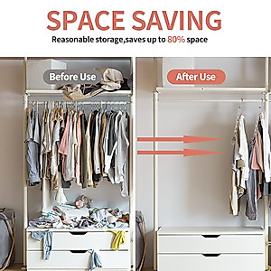 Hangers Space Saving, 12 Pack Metal Hanger Organizer, Closet Space Savers, Collapsible Magic Hangers for Heavy Clothes, Closet Organizers and Storage, College Dorm Room Essentials