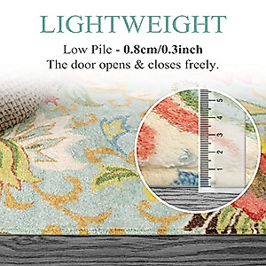 Lahome Machine Washable Floral Living Room Rug - 5x7 Area Rugs for Bedroom Non-Slip Large Low-Plie Kitchen Rug Soft Throw Nursery Kids Room Rug Distressed Indoor Carpet for Dining Room Entryway Office