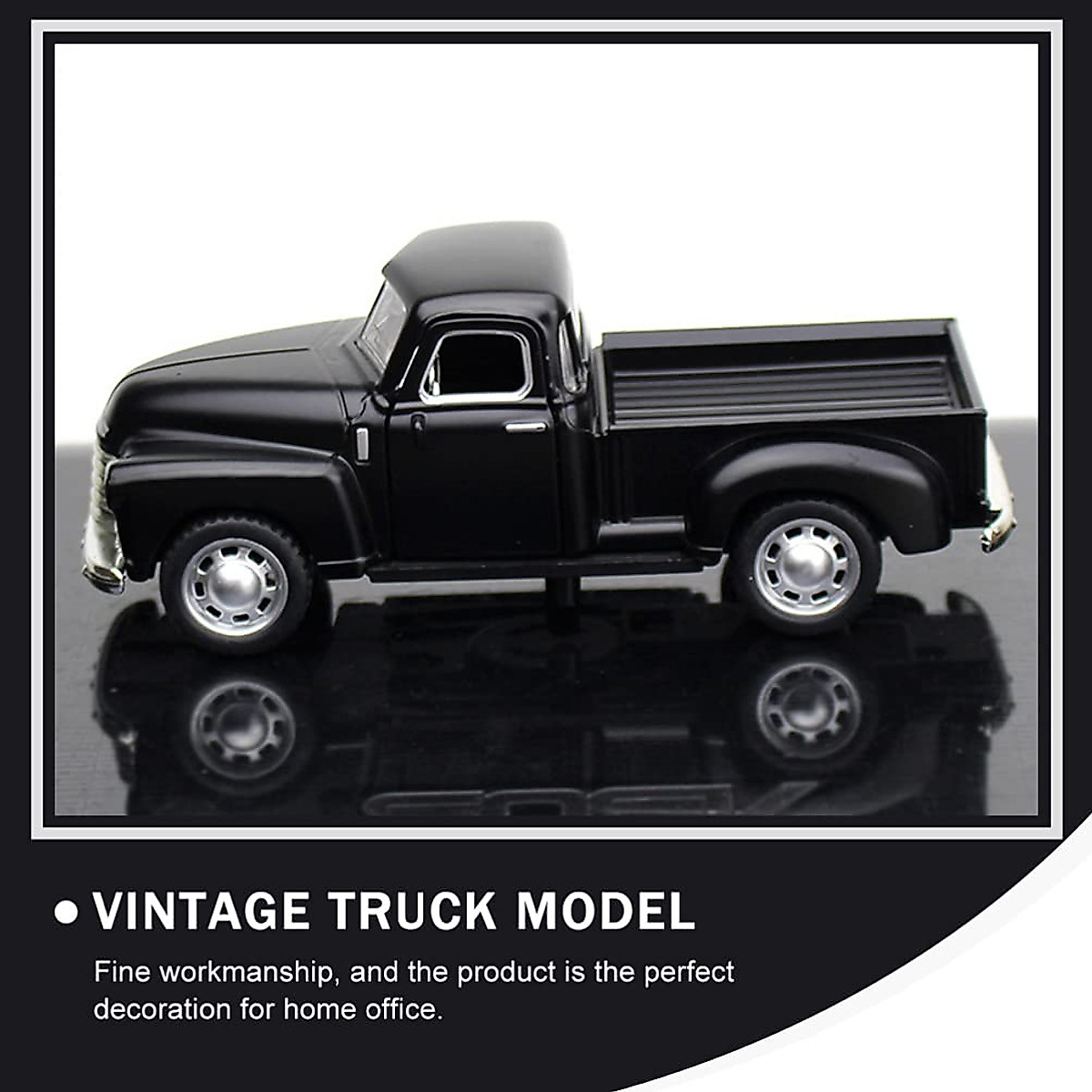 Toyvian Metal Classic Cars Model Die Cast Old Pickup Truck Figurine Alloy Vintage Collectible Toy Car Mini Car Photo Prop for Home Desk Cabinet Bookshelf Black
