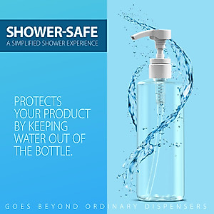 Bar5F 16-Ounce Emoty Plastic Shampoo and Conditioner Pump Bottles, BPA-Free, Crystal-Clear, Ideal for Lotion, Body Wash, Cream, Liquid Soap, Shower, Guest Room, 3-Pack