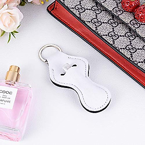 Wei Xi Sublimation Blanks Chapstick Holder Keychains Lipstick Holder Keychains Chapstick Holder Bulk, White (10 Pcs), Small