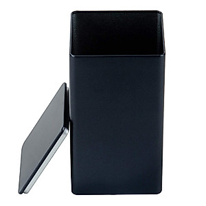 Tianhui Square Tin Can Empty Cube Steel Box Storage Container kit 65mm Series for Treats, Gifts, Favors, Loose Tea, Coffee and Crafts, Black, 3L