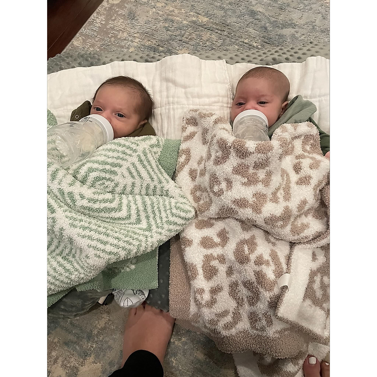 Bazzle Baby Cozy Hugga Baby Blanket | Plush Blanket for Girls and Boys | Ultra Soft Barefoot Blankets, Crib Accessories - 40" x 36", Leopard