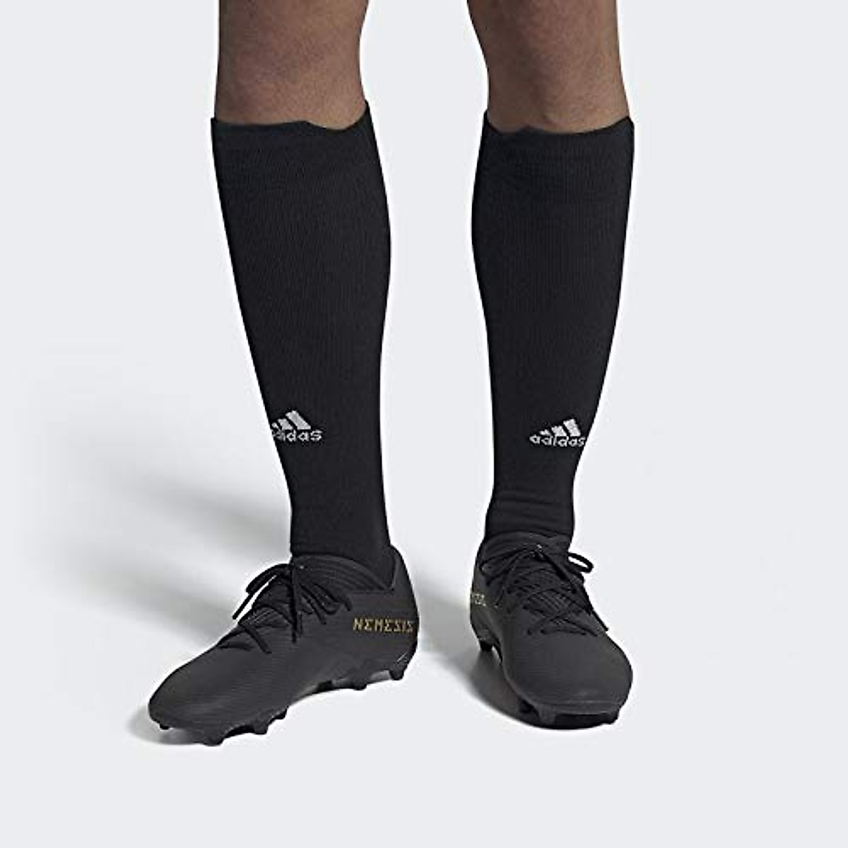 adidas Men's Nemeziz 19.2 Firm Ground Boots Soccer Shoe, Black/Black/Utility Black, 7 M US