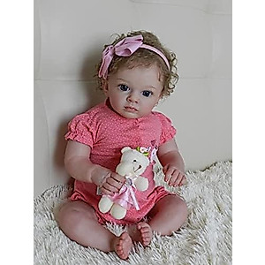 Angelbaby Reborn Realistic Baby Girl Dolls 24inch Pretty Silicone Real Toddler Dolls Life Life Soft Cloth Body Newborn Bebe Reborn Child with Blue Eyes for Girls