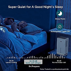 Dr. Prepare Dehumidifier for Bathroom, 101 OZ Water Tank, 750 Sq. Ft Dual Semiconductor Quiet Dehumidifier, 2 Working Modes, Auto Shut Off and Auto Defrost, Portable for Basement, Bedroom, Home, RV