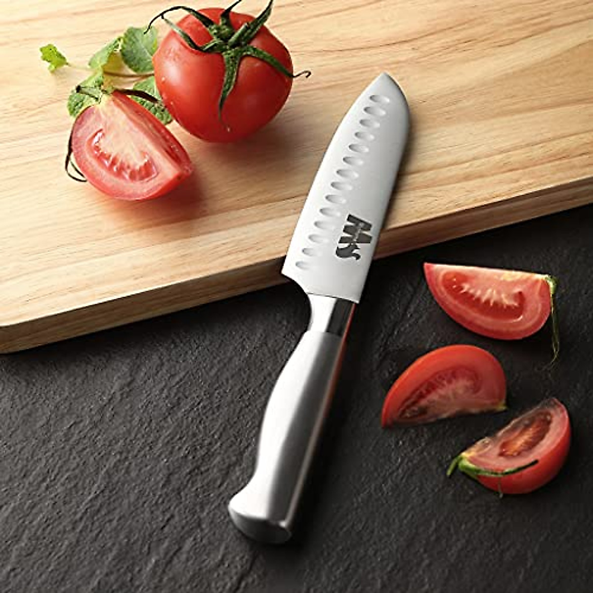 McHome MHK21 Knife Sets,15 Pieces German Stainless Steel Kitchen Knives Block Set with Built-in Sharpener