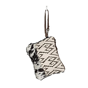 Myra Bag Ambition Upcycled Canvas & Cowhide Wristlet Pouch Bag S-1337