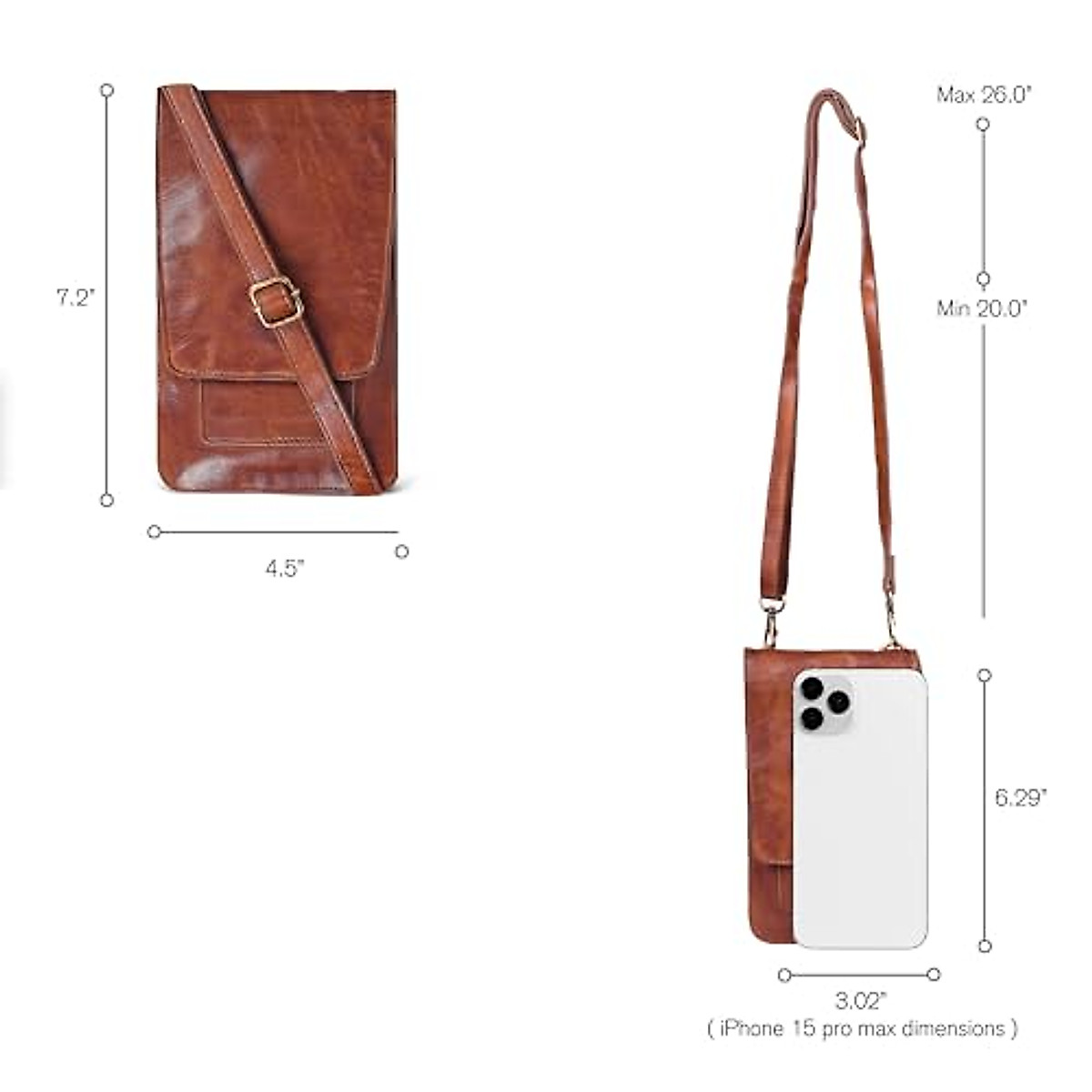 Small Leather Crossbody Bags for Women - Sling Bag for Women - Cell Phone & Card Holder - Women's Wallet Purse