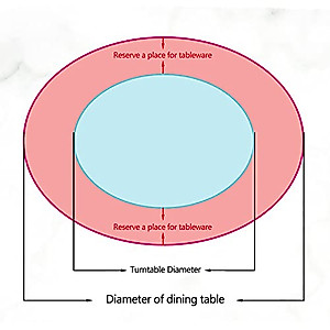CIMOO Tempered Glass Lazy Susan Turntable, Dining Table Transparent Round Turntable, Large Tabletop Rotating Serving Tray-80cm