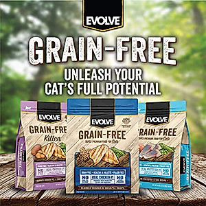 Evolve Pet Food Grain Free Deboned Chicken, Pea and Vegetable Recipe Cat Food Grain Free Deboned Chicken, Pea, and Veggies 3 Pound (Pack of 1)