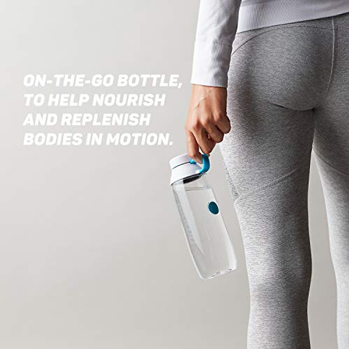 Propel 20oz Reusable Bottle, BPA Free, Impact Resistant, On-The-Go Strap, Dishwasher Safe, White