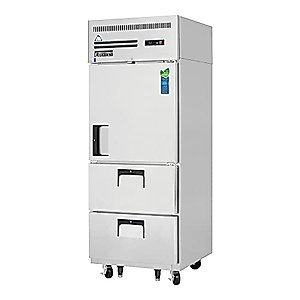 Everest Refrigeration ESR1D2 Reach-in Refrigerator 1 Solid Door 2 Drawers, 115v, NSF - 23 cu.ft.