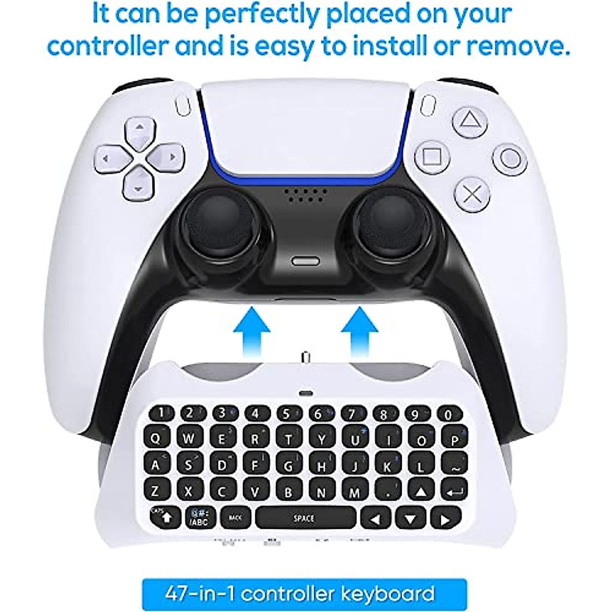Rzzhgzq Wireless Controller Keyboard for PS5 Wireless Controller Keyboard for PS5 Mini Game Keyboard Built-in Speaker & 3.5MM Audio Jack for Playstation 5