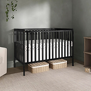 Dream On Me Synergy 5-In-1 Convertible Crib In Black, Greenguard Gold Certified