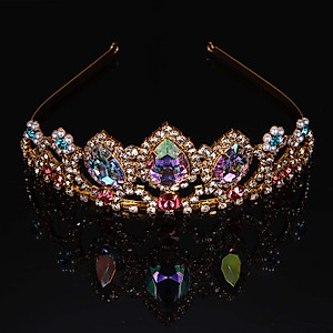 FUNLMO Rapunzel Crown Princess Crown Tangled Crown Rapunzel Tiara Rapunzel Costume Accessories for Women Halloween Cosplay Bridal Wedding Prom Birthday Gifts