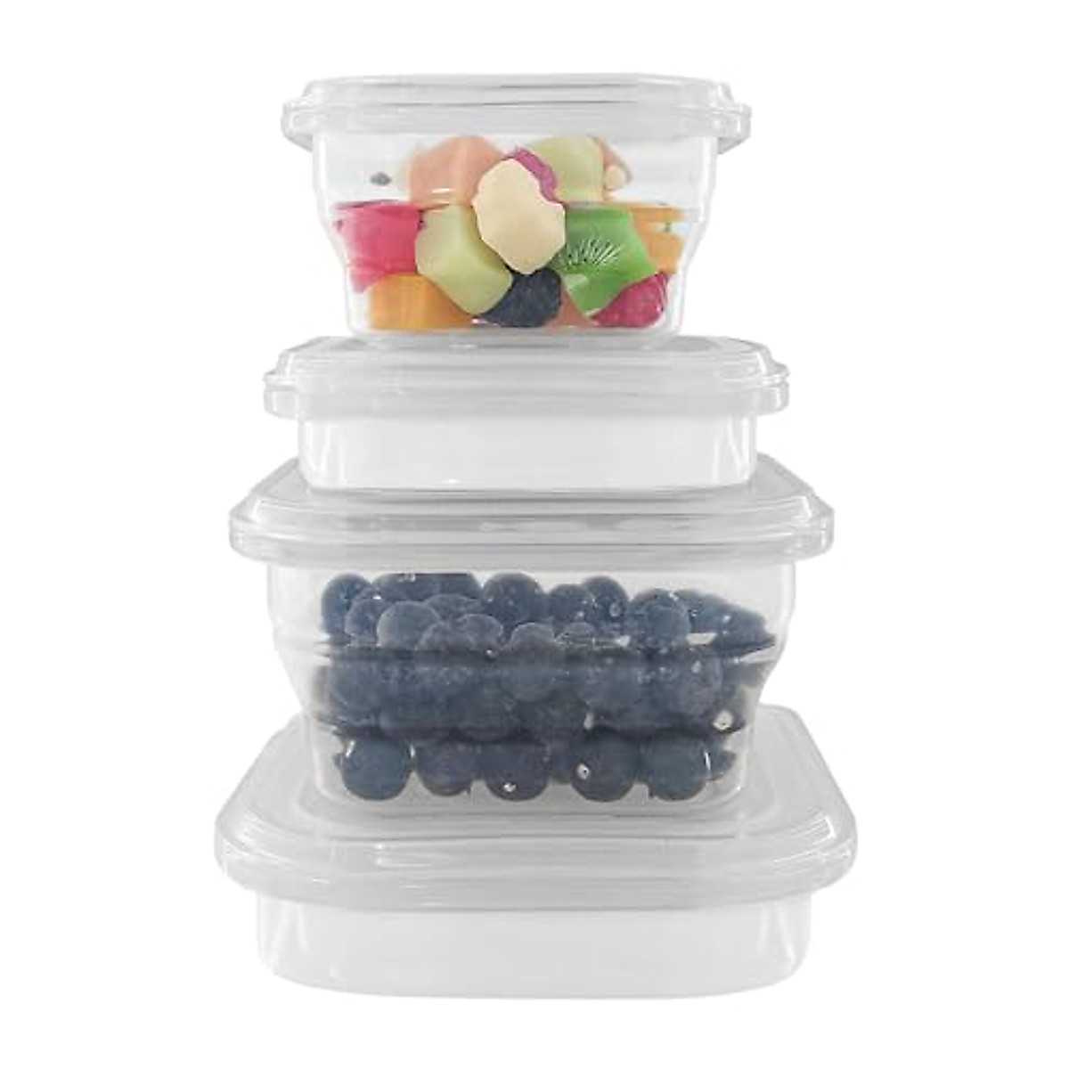 DGitaor Collapsible Silicone Food Storage Containers with BPA-Free Airtight Lids, Microwave, Dishwasher, and Freezer Safe, Stackable Foldable 4 Packs