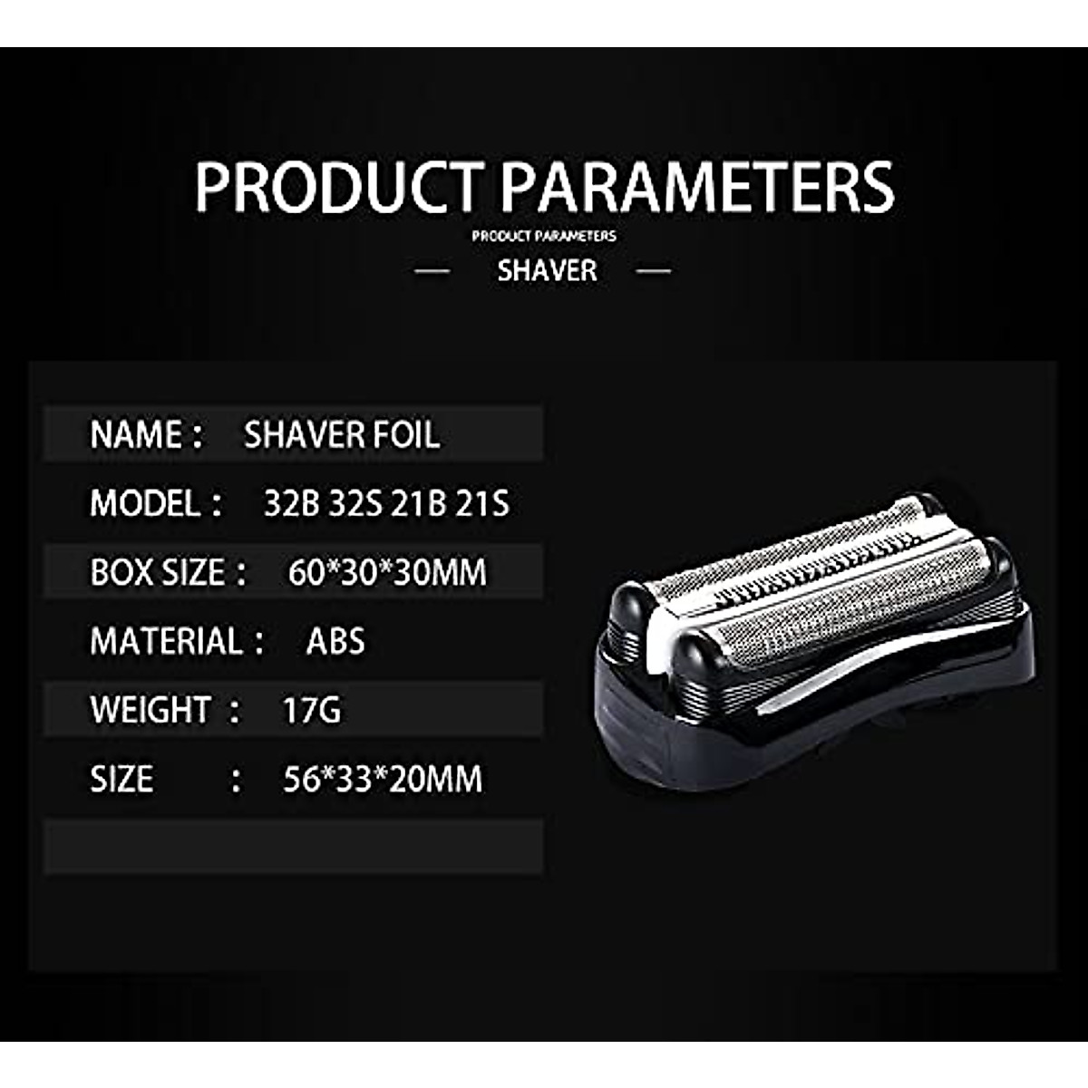 32B Replacement Shaver Part Accessories Razor for Braun 32b Replacement foil and Cutter, Series 3 32B 350CC, Series 3 32b Replacement Parts, foil Head Shaver