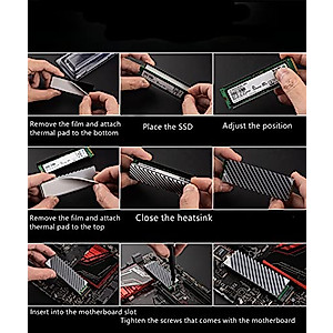 1 one enjoy M.2 Heatsink Cooler, NVMe M.2 2280 SSD Double-Sided Heat Sinks with Silicone Thermal Pad for PC/PS5 (Grey)