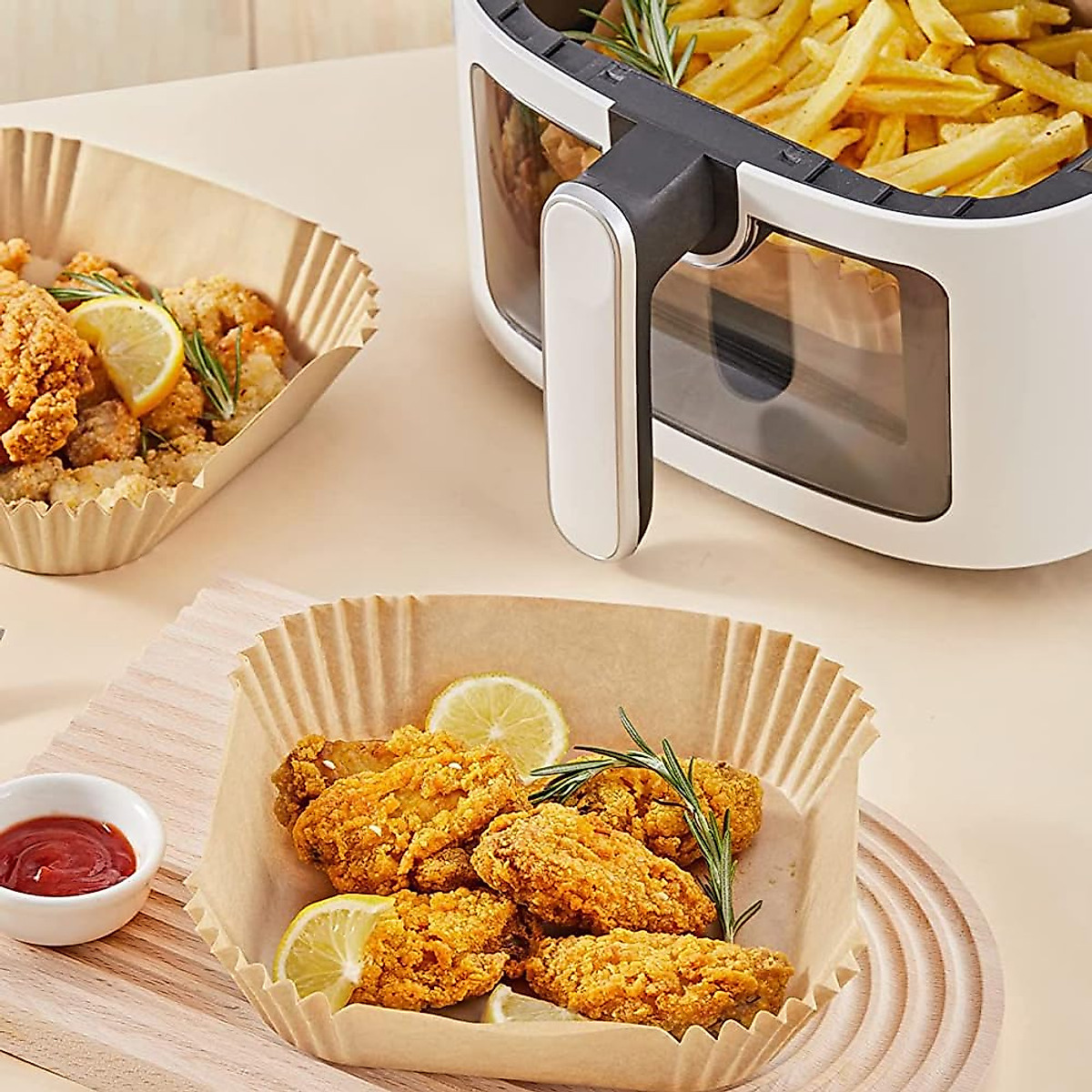 Air Fryer Parchment Paper,100PCS Square Air Fryer Disposable Paper Liner,Non-Stick Air Fryer Protectors Baking Paper (7.9inch-100pcs)