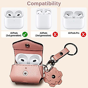 Case for AirPods 3, Apple AirPods 3rd Generation Case Cover for Women, Girls, Snap on Button Closure (Pink)