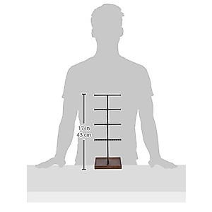 Amazon Basics Four-Tier Jewelry Tree Stand - Walnut/Black