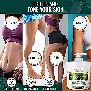 Advanced Clinicals Retinol Body Cream + Green Coffee Bean Oil Slim & Tighten Body Lotion Moisturizer Skin Care Set, Anti Aging Firming & Tightening Dry Skin Rescue Face & Body Cream Set, 2-Pack