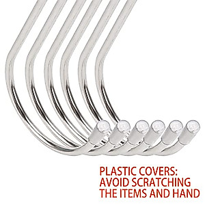 15 Piece 4.3 Inch S Hooks Hanging Stainless Steel Metal Hangers Hooks for Heavy Duty - Large
