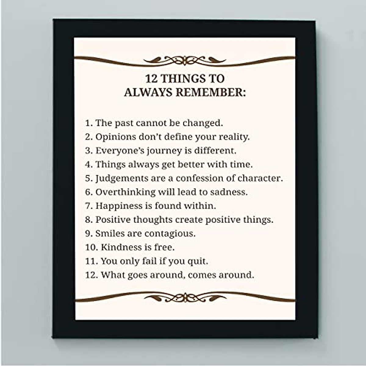 "12 Things To Always Remember"- Inspirational Wall Art- 8 x 10" Print Wall Decor-Ready to Frame. Modern Typographic Print for Home-Office-School Decor. Great Positive Thinking Reminders!