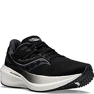 Saucony Women's Triumph 20 Running Shoe, Black/White, 8.5
