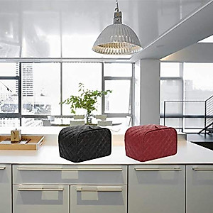 4 Slice Toaster Cover, Dustproof Fingerprint Protectors and Greasy Protection Anti-sputtering Machine Washable Women Gift (Black, 12" x 11" x 8.5")