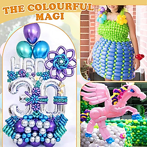 Clear 260 Balloons, 100Pcs Transparent Twisting Long Balloons for Tying Balloon Arch, Thickening Skinny Latex Balloon for Garland Animals Modeling, Birthday, Wedding Party Decorations