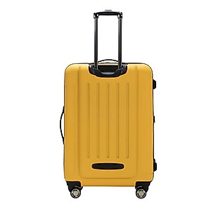 Kenneth Cole REACTION Renegade Luggage Expandable 8-Wheel Spinner Lightweight Hardside Suitcase, Honey Butter, 28-Inch Checked