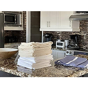 10 Pack Flour Sack Dish Towels, Certified Organic Cotton, Flour Sack Towels, Highly Absorbent, Tea Towels for Embroidery, Kitchen Dish Towels,28x28 Inches (Ivory) Flour Sack Towels