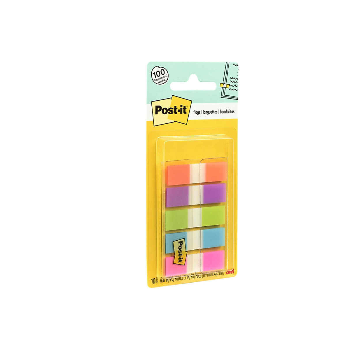 Post-it Flags 6835CB2 Page Flags in Portable Dispenser, 5 Bright Colors, 5 Dispensers, 20 Flags/Color