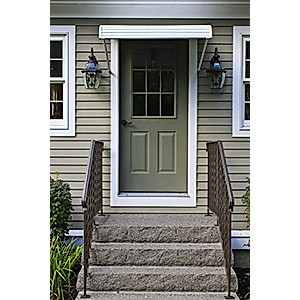 NuImage Awnings 48425 Series 2500 Aluminum Door Canopy with Support Arms, 48 inches Wide, White