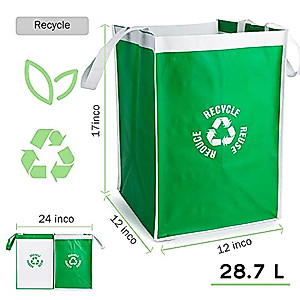 BeBesta Recycle Waste Bin Bags for Kitchen Home Trash Sorting Bins Organizer Waterproof Baskets Compartment Container